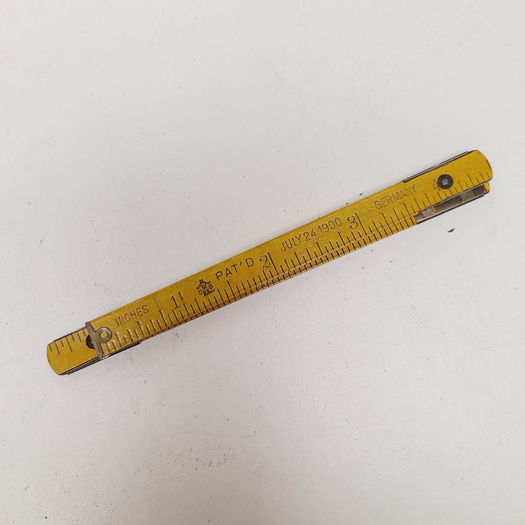 Antique Early 1900's German Folding Boxwood Ruler 12" Marked "cb" Pat'd ...