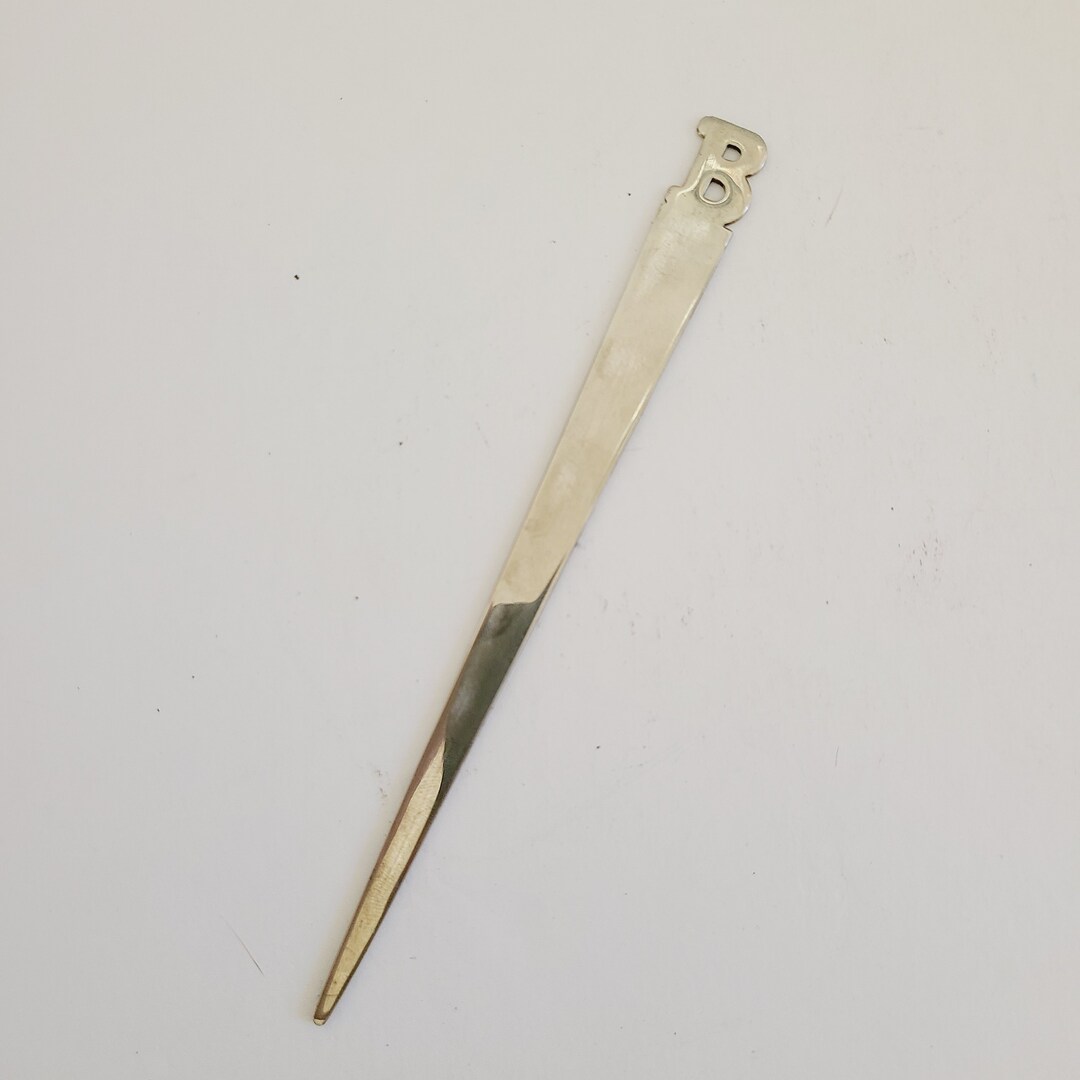 Vintage Chromed Brass Initial Letter B Letter Opener, Polished Nice ...