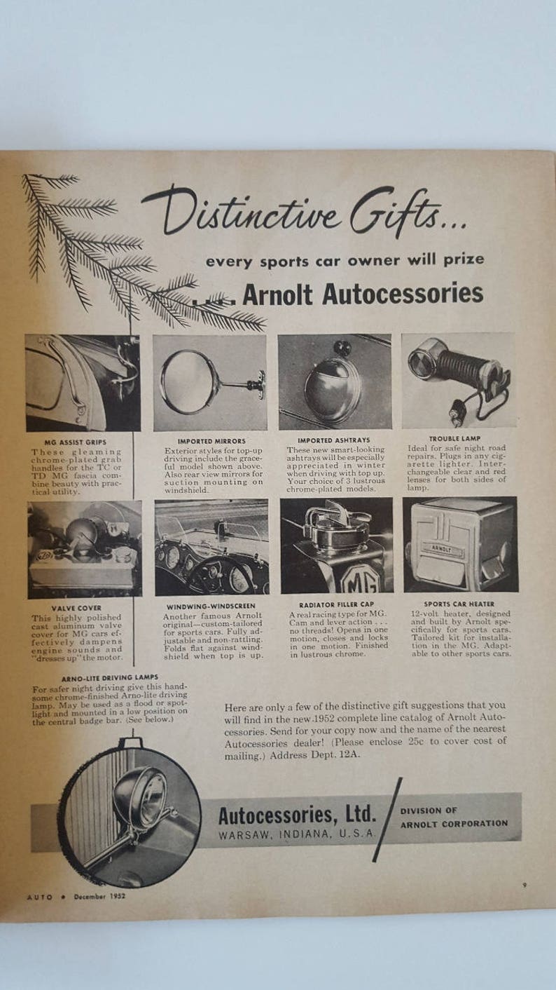 Vintage December 1952 Auto Speed and Sport Magazine Volume 1 - Etsy