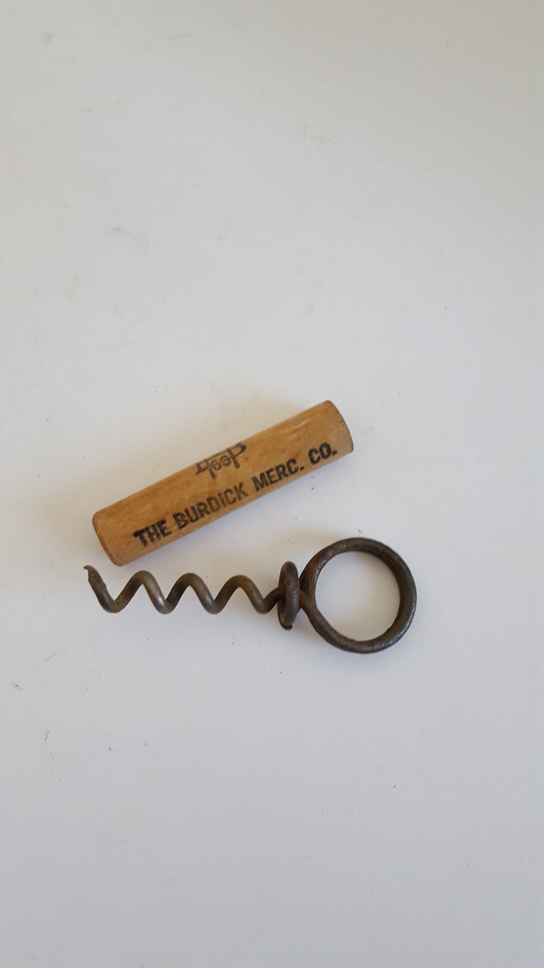 Antique Wm Clough Advertising Corkscrew the Burdick Merc.co Liquor ...