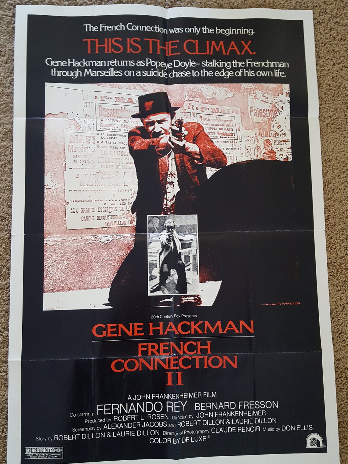 Vintage Original Movie Poster the French Connection II | Etsy