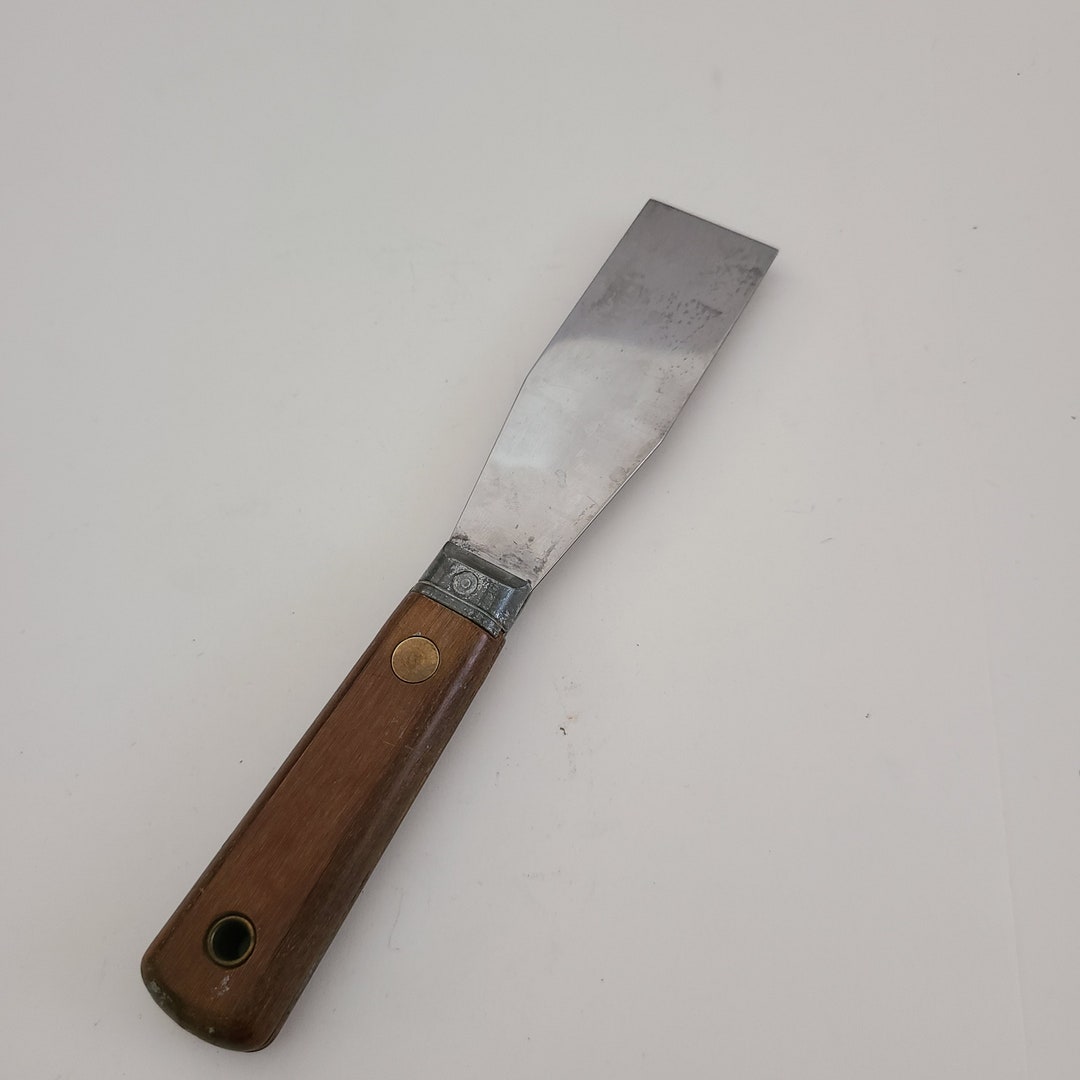 Vintage Circa 1980's Putty Knife/paint Chipper, Full Tang, Brass Pins ...