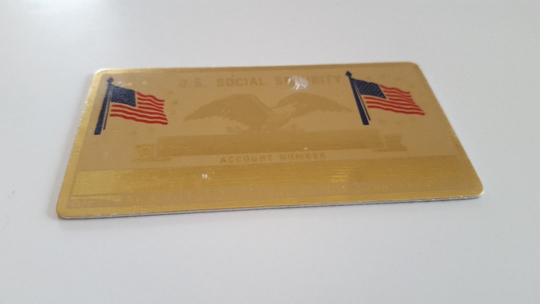 Vintage 1960s Brass Social Security Card: Eagle & Flag Motif - Etsy