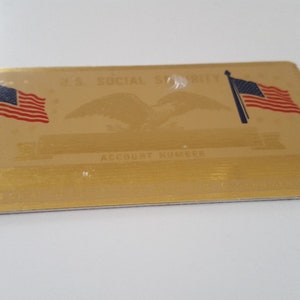 Vintage 1960s Brass Social Security Card: Eagle & Flag Motif - Etsy
