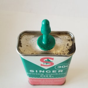 Vintage Singer Sewing Machine Oil Can 1960s 30 Cent Price Half - Etsy