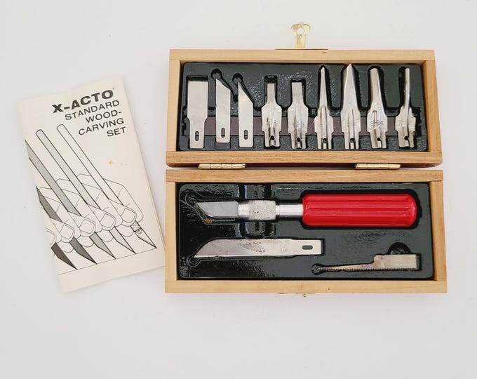 Vintage X-acto Utility/crafting Knife Tools, Woodcarving Set, Complete ...