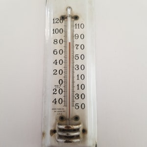 Vintage American Thermometer Enamelware Porcelain Outdoor Thermometer ...