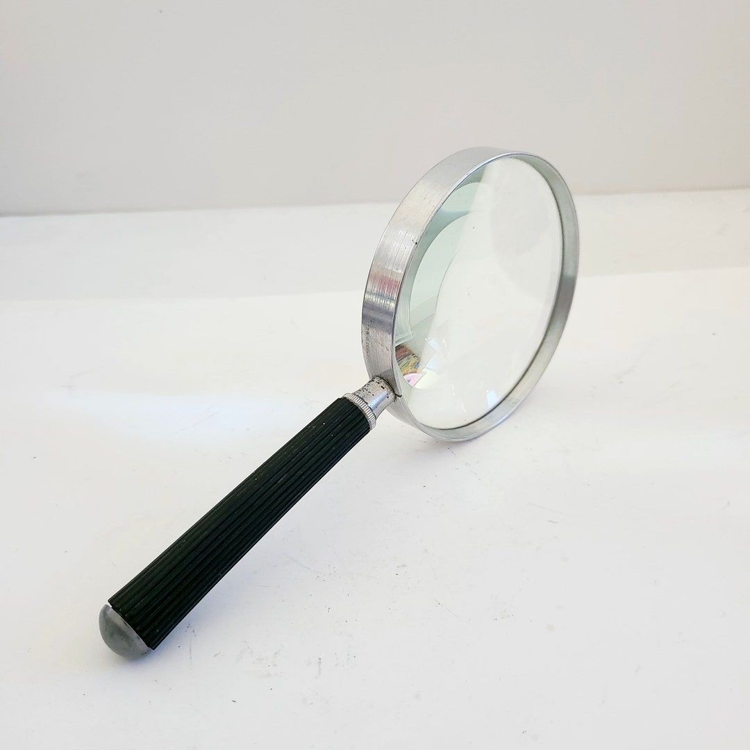 Vintage 1960's Heavy Magnifying Glass With a 4" Thick Lense Aluminum ...