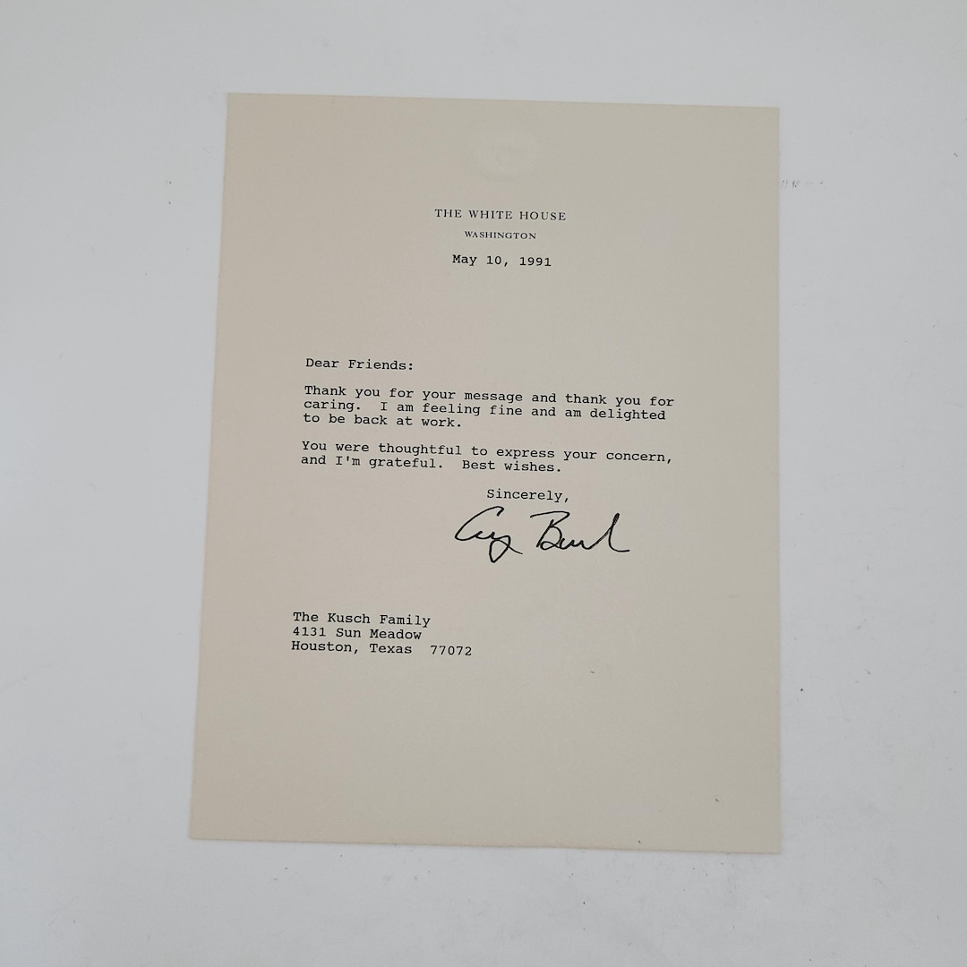 President George H.W. Bush Signed Letter - May 10, 1991 - Etsy