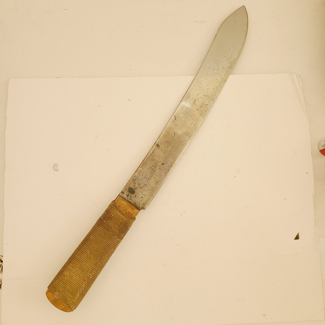 Vintage Seriously Large Butcher Knife Carbon Steel Blade Measures 12 ...