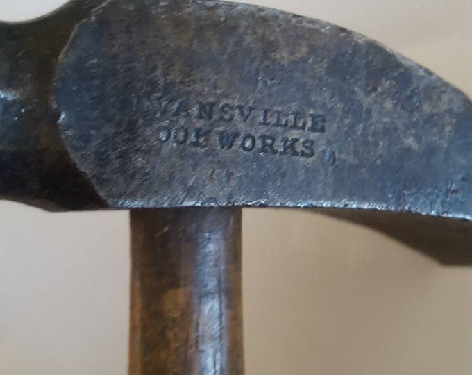 Antique Cobblers Hammer Evansville Tool Works, 4" Head, 8" Hickory ...