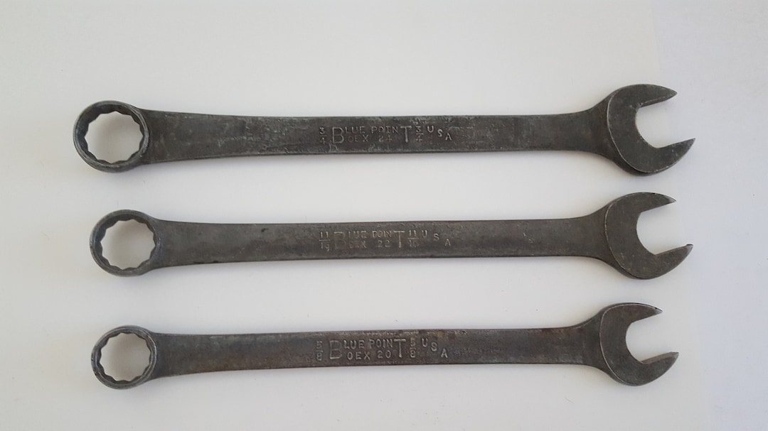 Vintage Blue Point Combination Wrench Set: 1950s Snap-on OEX 20, 22, 24 ...