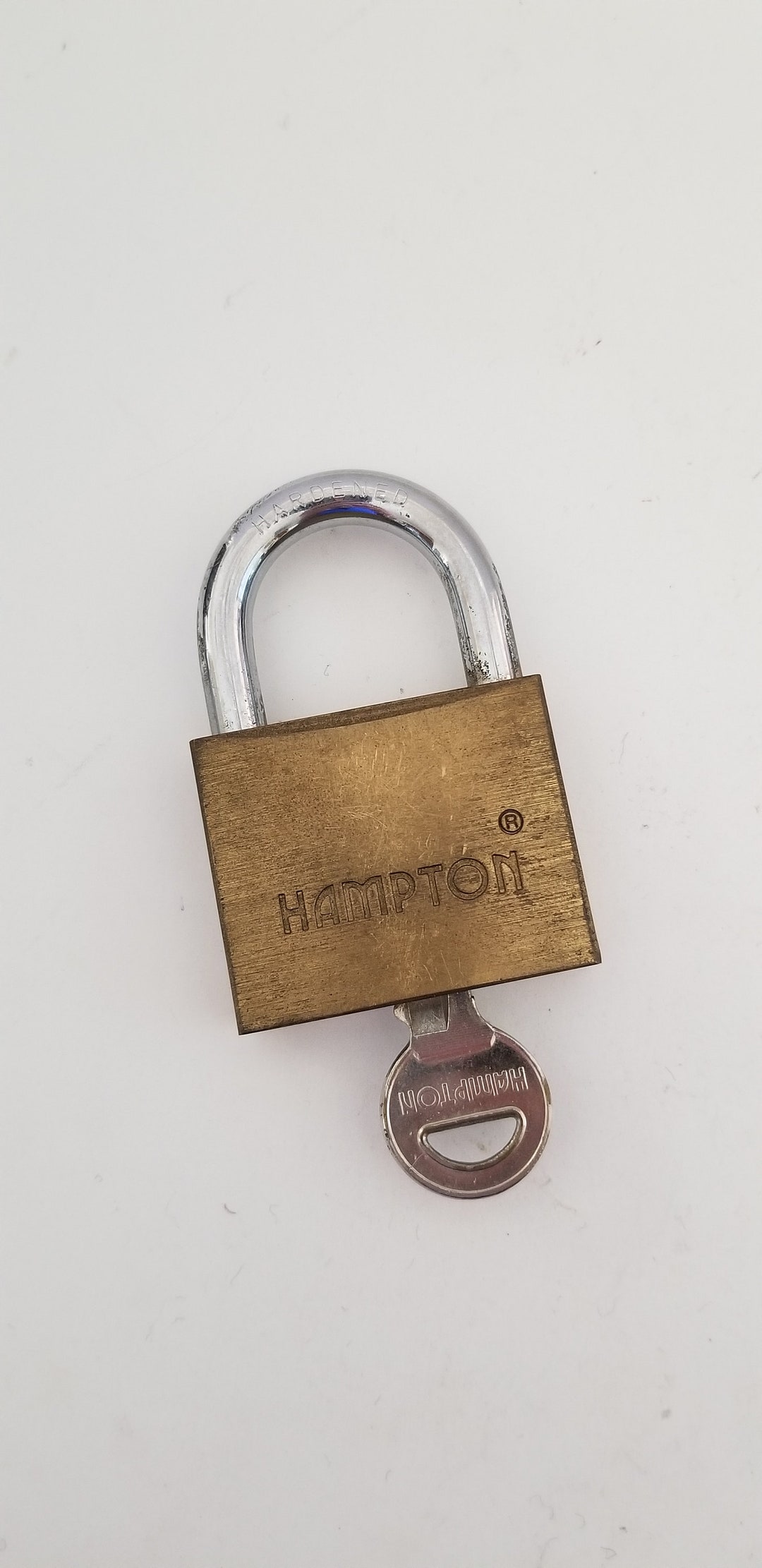 Vintage Circa 1995 Brass Padlock With Key by Hampton, Hardened Steel ...