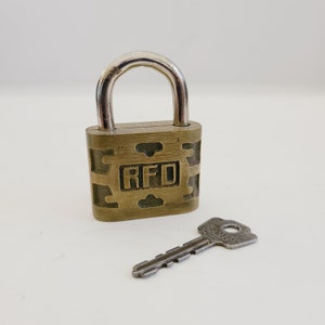 Vintage RFD Brass Padlock, Rural Free Delivery Lock, Steel Shackle USPS ...