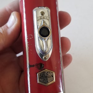 Vintage 1954 Eveready Masterlite Flashlight: Chippy Red Copper - Etsy