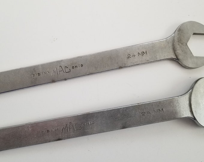 Vintage Circa 1970's Mac Tools Pair of 24mm Low Profile Thin Wrenches ...
