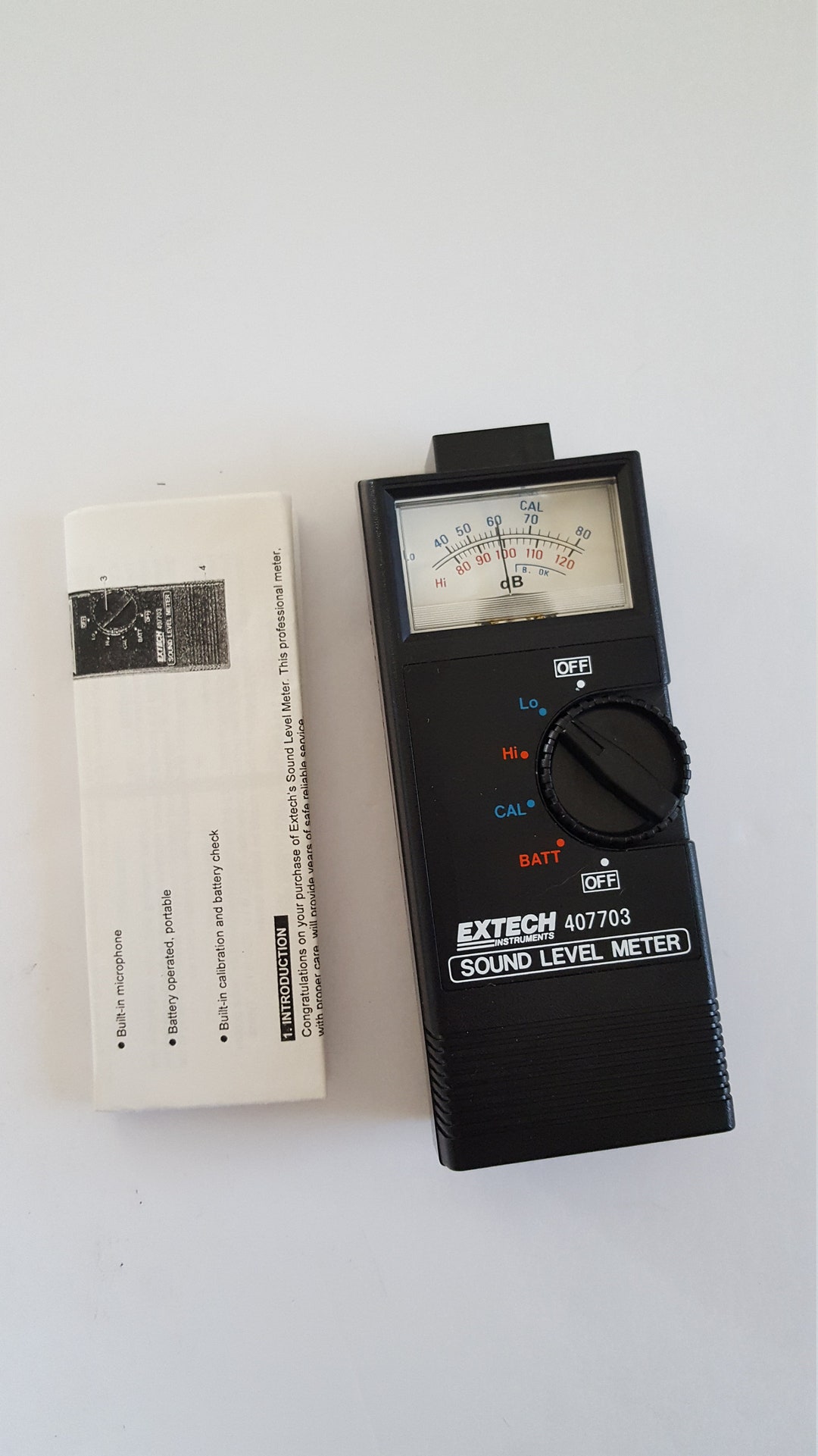 Vintage Circa 1999 Extech Analog Sound Level Meter, Instructions and ...