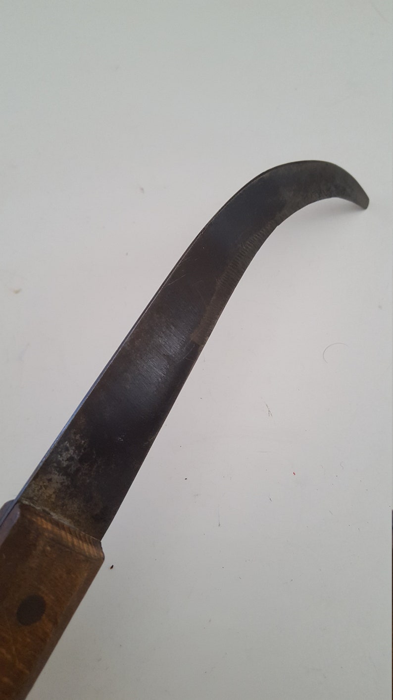 Vintage Unusual Curved Knife Push/pull Knife Unmarked Wooden - Etsy