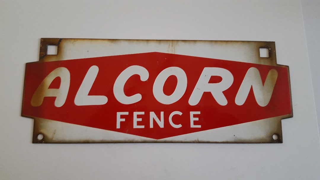 Vintage Circa 1960's Porcelain Enamel Fence Sign, Alcorn Fence Company ...