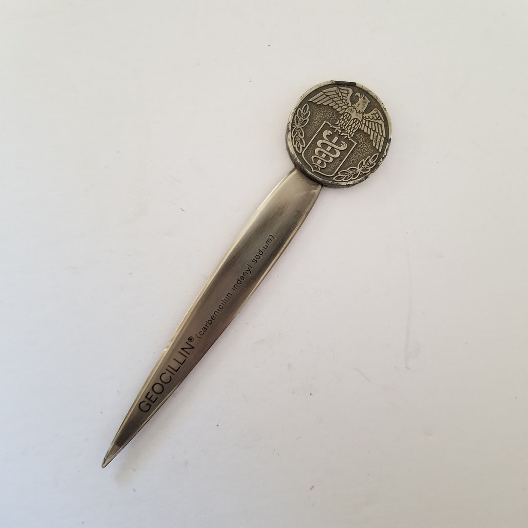 Vintage Cadeucus Letter Opener: Pfizer Geocillin Advertising - Etsy