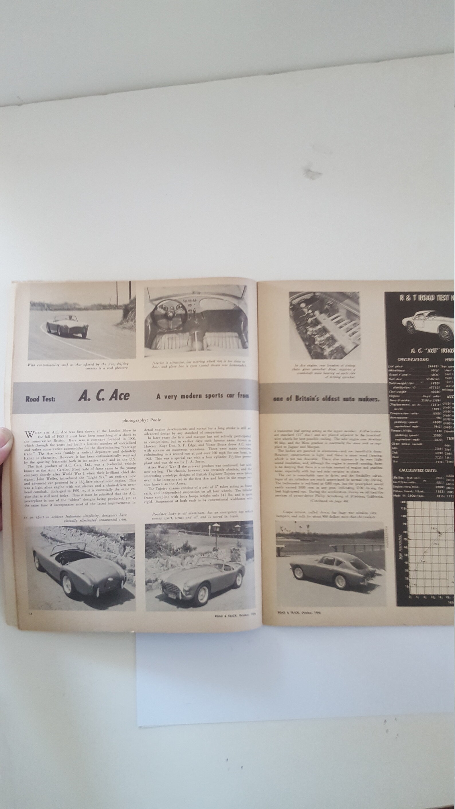 Vintage October 1956 Road and Track Magazine AC Ace | Etsy