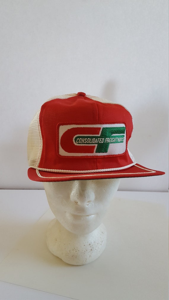 Vintage circa 1970's flat brim mesh back trucker cap … - Gem