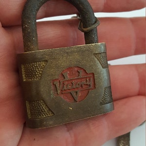 Vintage Circa 1930's Beauty of a Brass Padlock victory With One Working ...