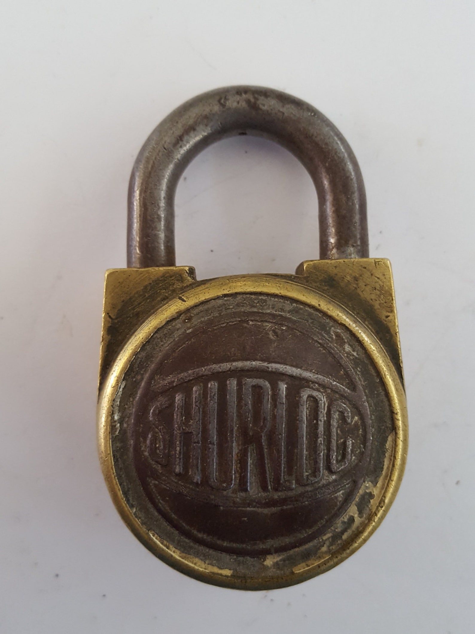 Antique brass and steel Shurloc padlock no key but nice | Etsy
