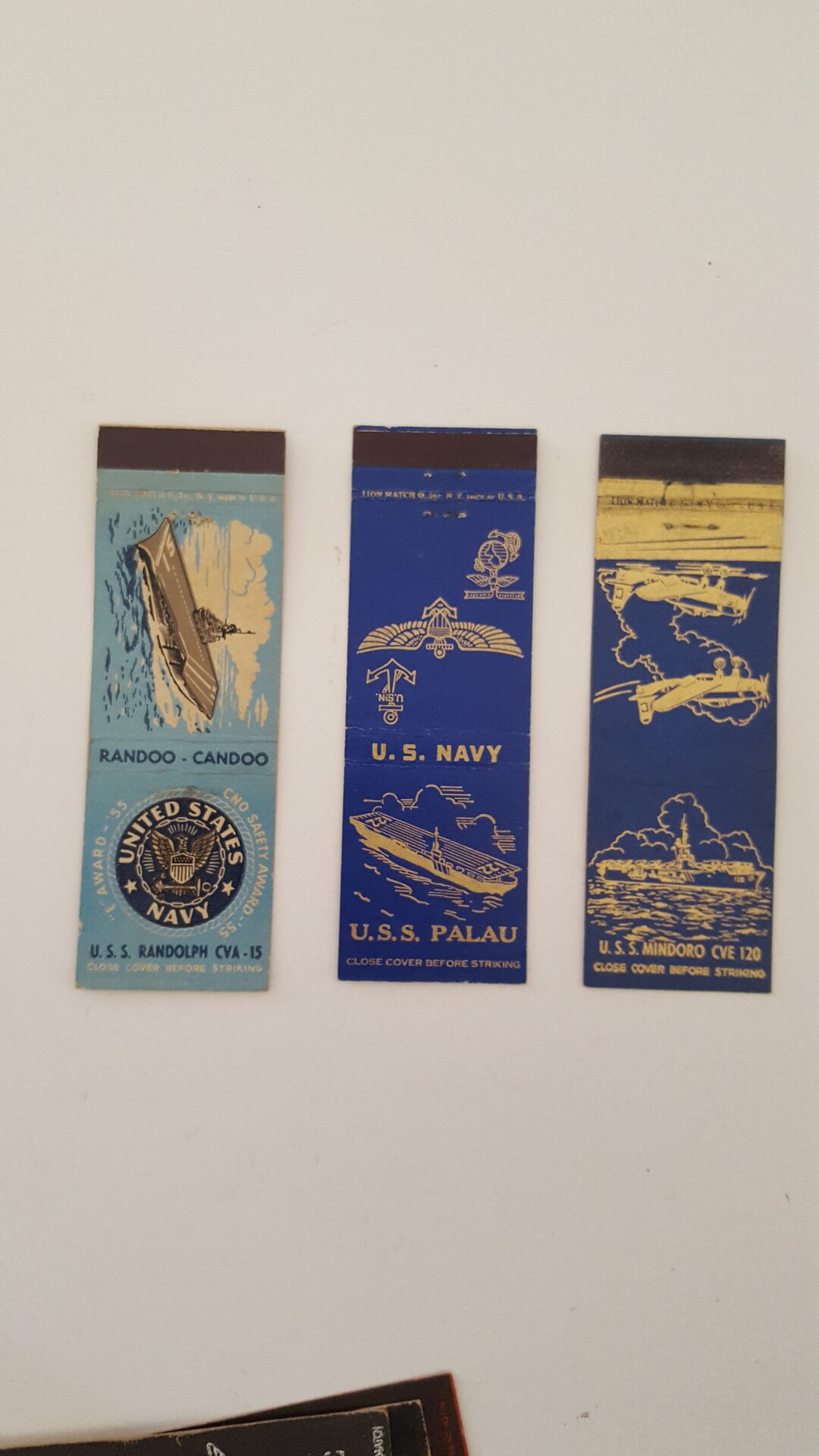 Vintage Circa 1940's to 1950's US Navy Matchbook Covers of Aircraft ...