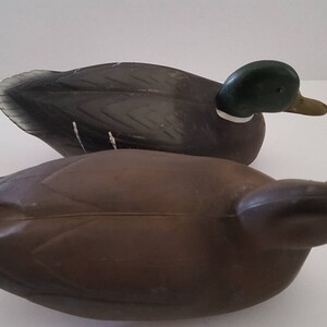 Vintage Pair of Plasti-duk Inflatable Duck Decoys, One Mallard One Hen ...