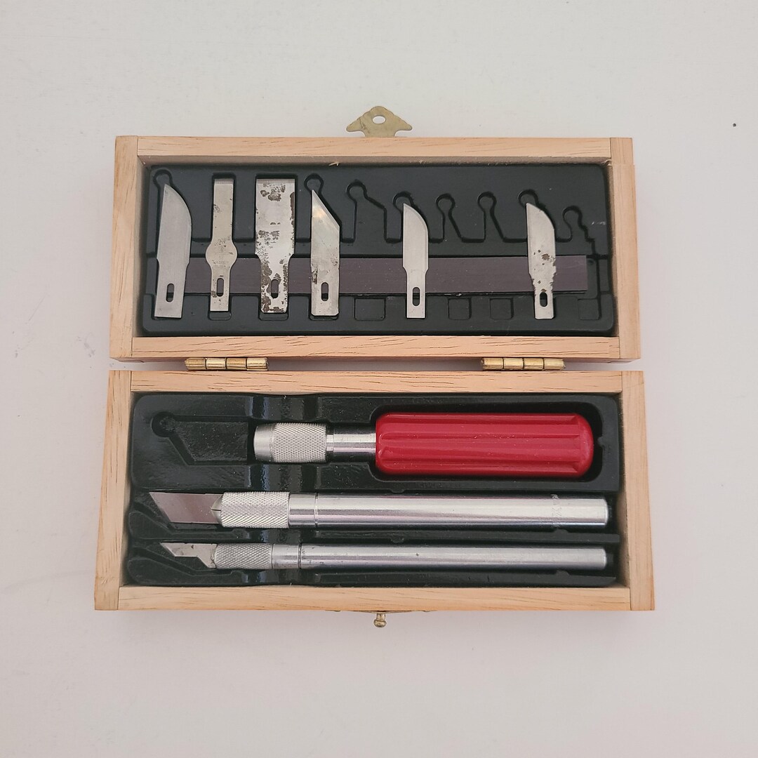 Vintage X-acto Crafting Knife Set: Woodcarving Tools, Made in USA - Etsy