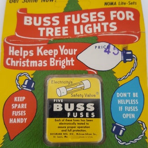 Vintage Early 1960's Buss Fuses for Tree Lights, Original Artwork on ...