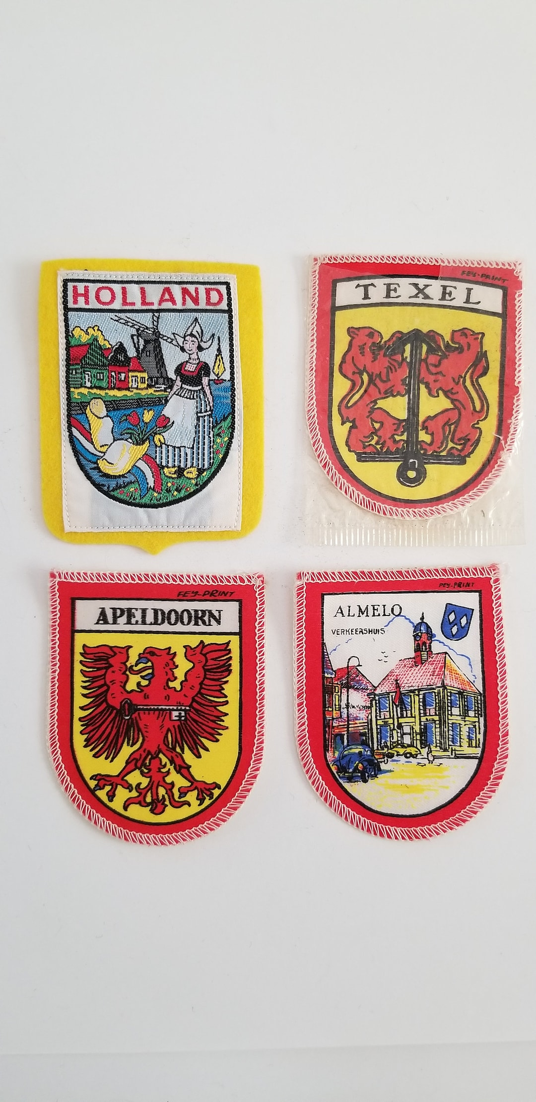 Vintage 1960s Holland Travel Patches: Almelo, Apeldoorn, Texel ...