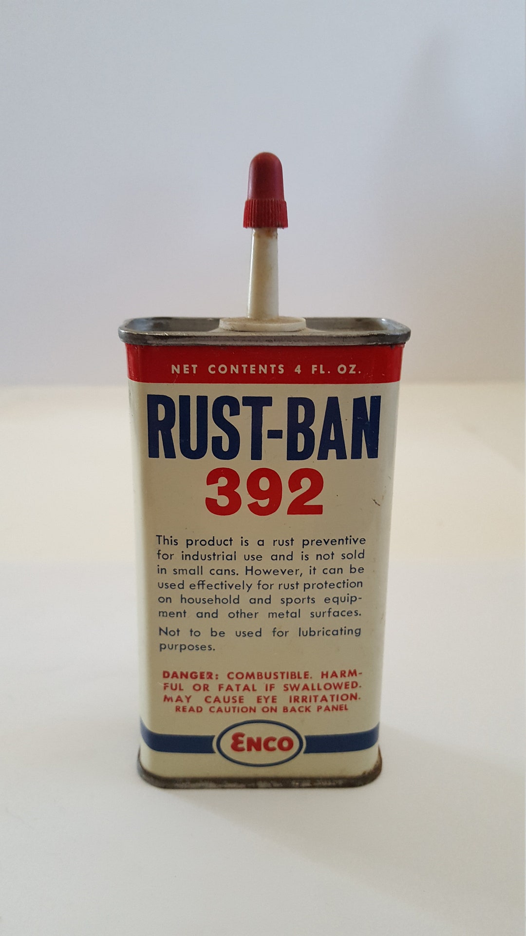 Vintage Circa 1960's Enco Rust-ban 392 4oz Can in Good Condition ...