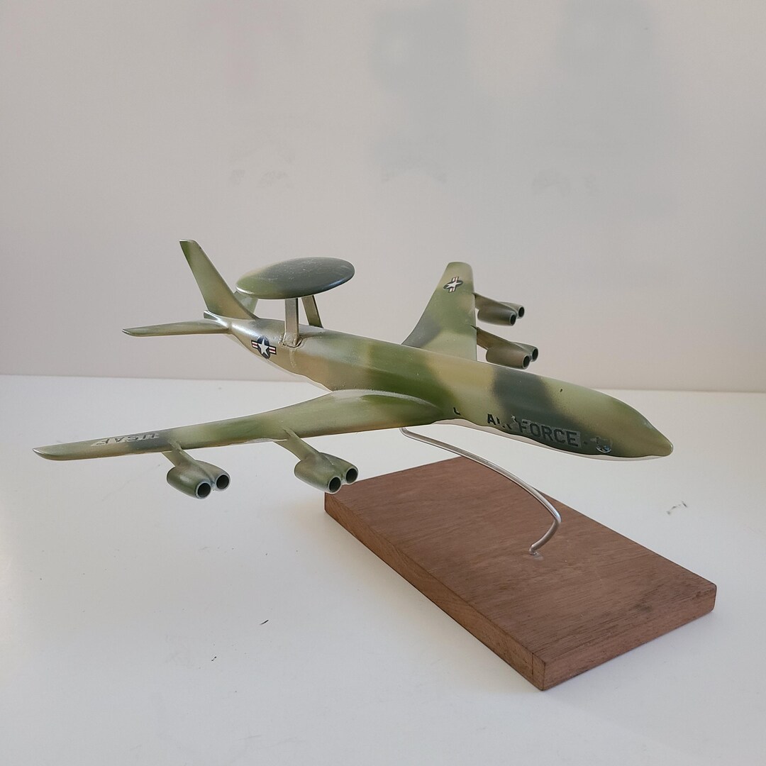 Vintage C1970's Handcrafted Wooden Desk Model Early USAF AWACS Boeing ...