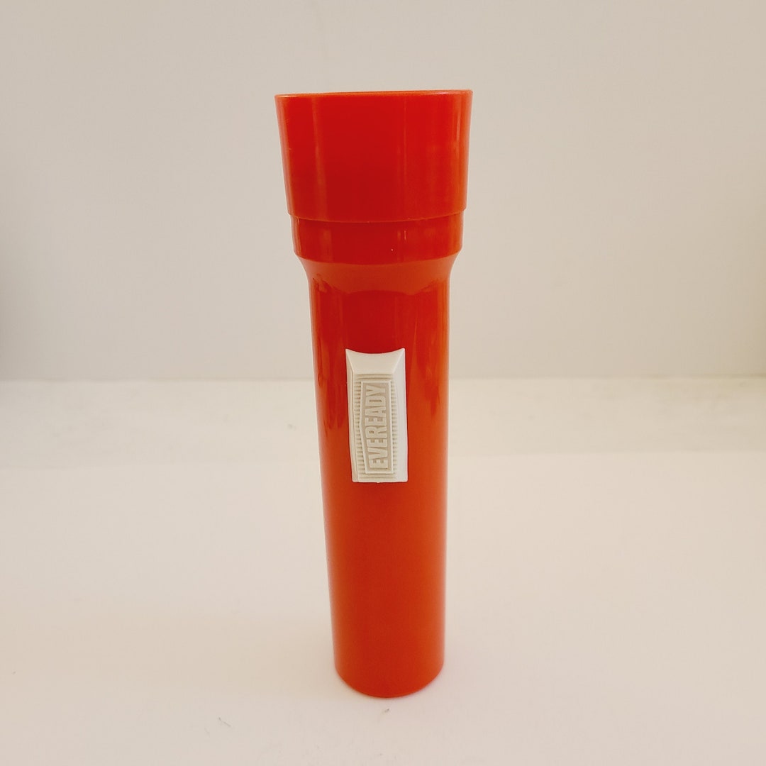 Vintage Circa 1990's Eveready D Cell Plastic Flashlight, in Orange ...