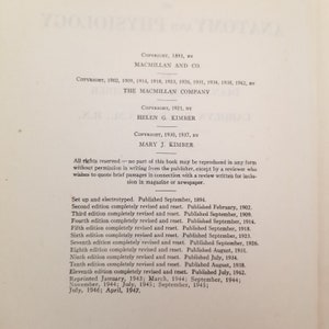 Vintage 11th Edition From 1947 Anatomy & Physiology Medical Textbook by ...