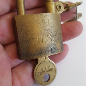 Vintage Circa 1960's to 1980's Brass US Navy Sea Bees Padlock, American ...
