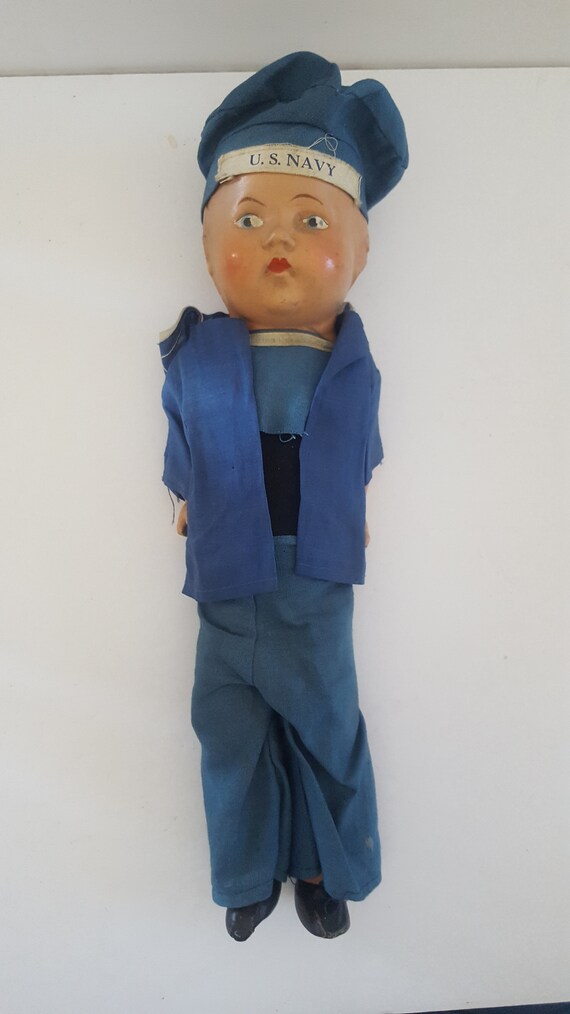 Vintage Circa 1930's Composite U.S. Navy Doll by - Etsy
