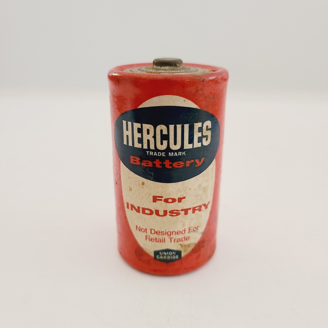 Vintage 1960s Hercules Industrial D Battery: Union Carbide Eveready ...
