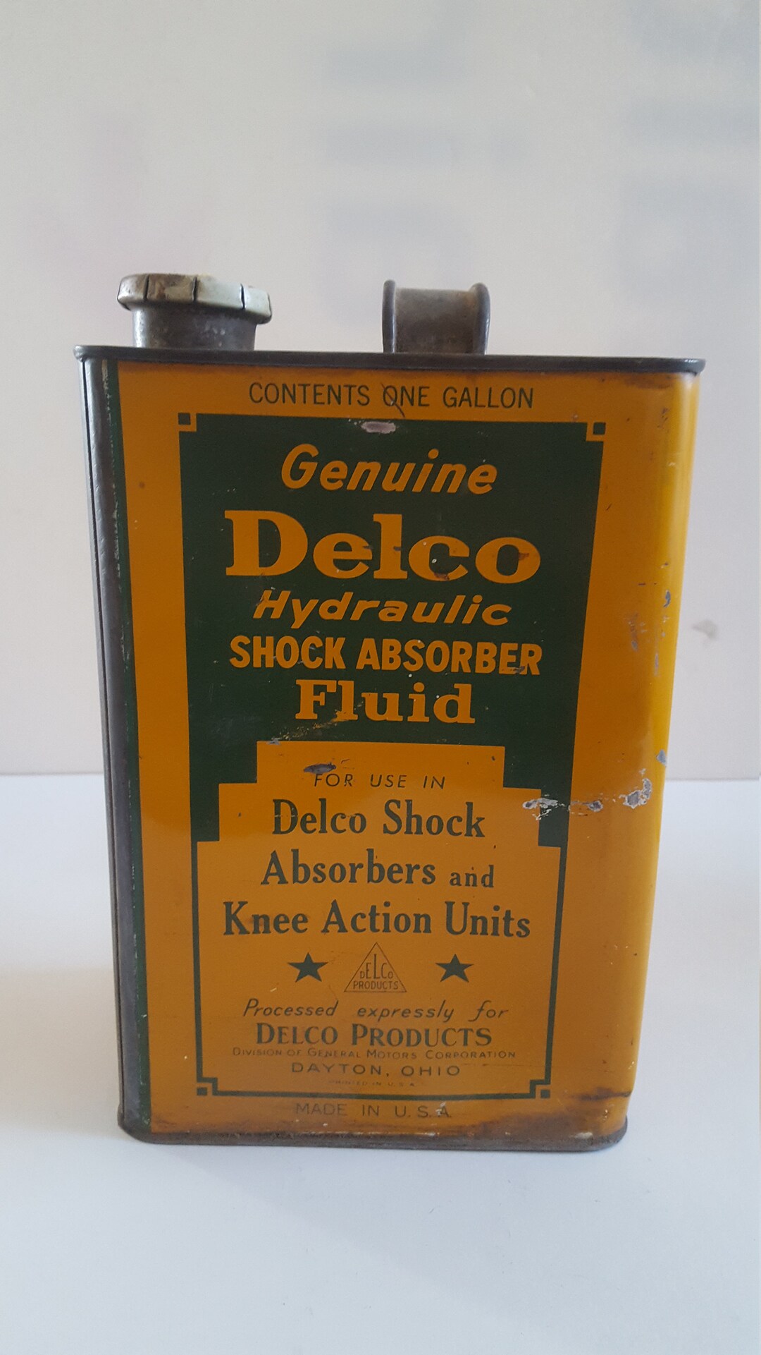 Vintage Circa 1930's Genuine Delco Hydraulic Shock Absorbers Fluid Can ...