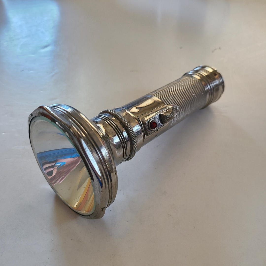 Vintage Circa 1930's Tang Fun Kee "navy Brand" 2 D Cell Flashlight ...