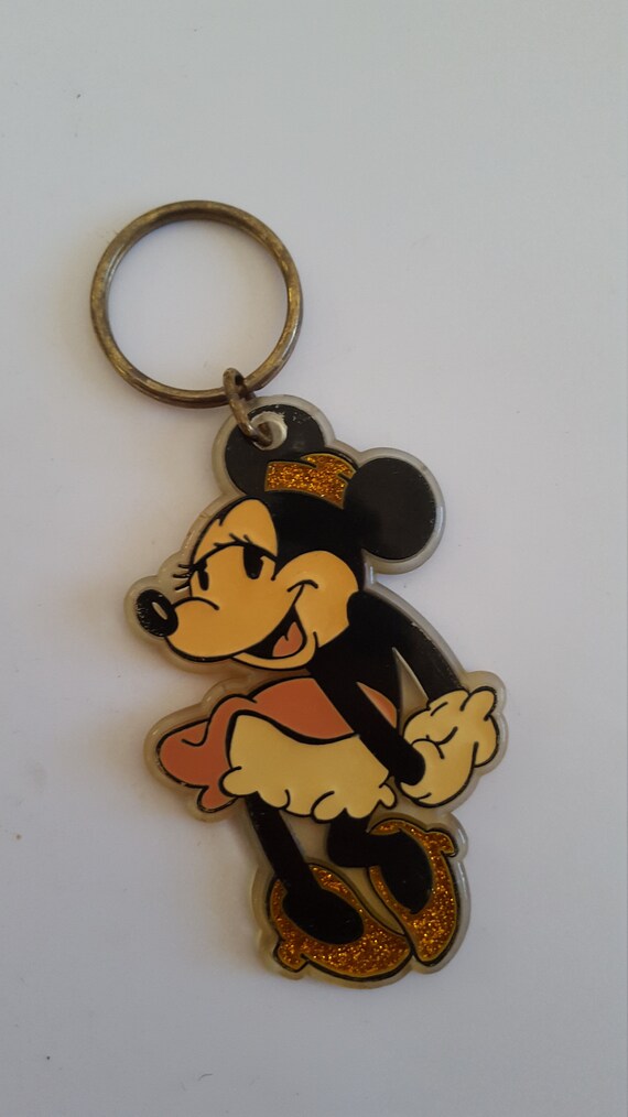 Vintage circa 1980's Minnie Mouse keychain molded pla… - Gem