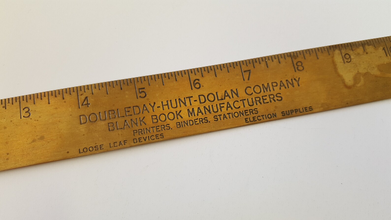 Antique Circa 1910 Bronze Ruler Advertising | Etsy