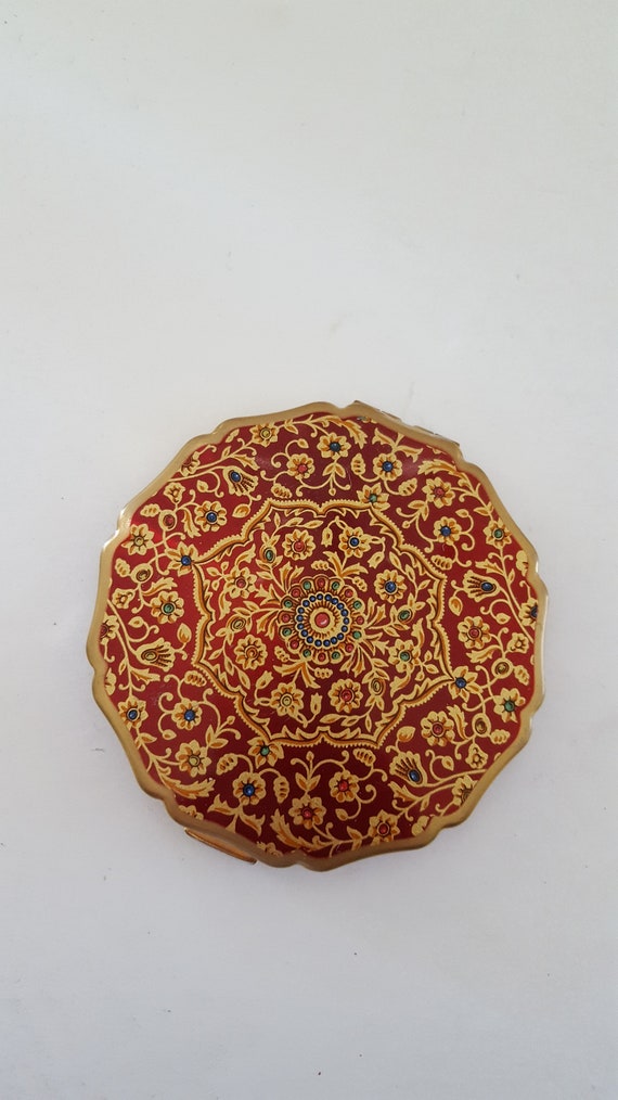 stratton compact with flower - Gem