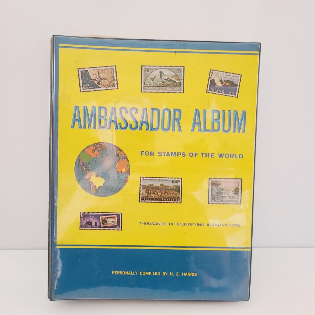 Vintage 1968 Ambassador Album for Stamps of the World by H.E. Harris ...