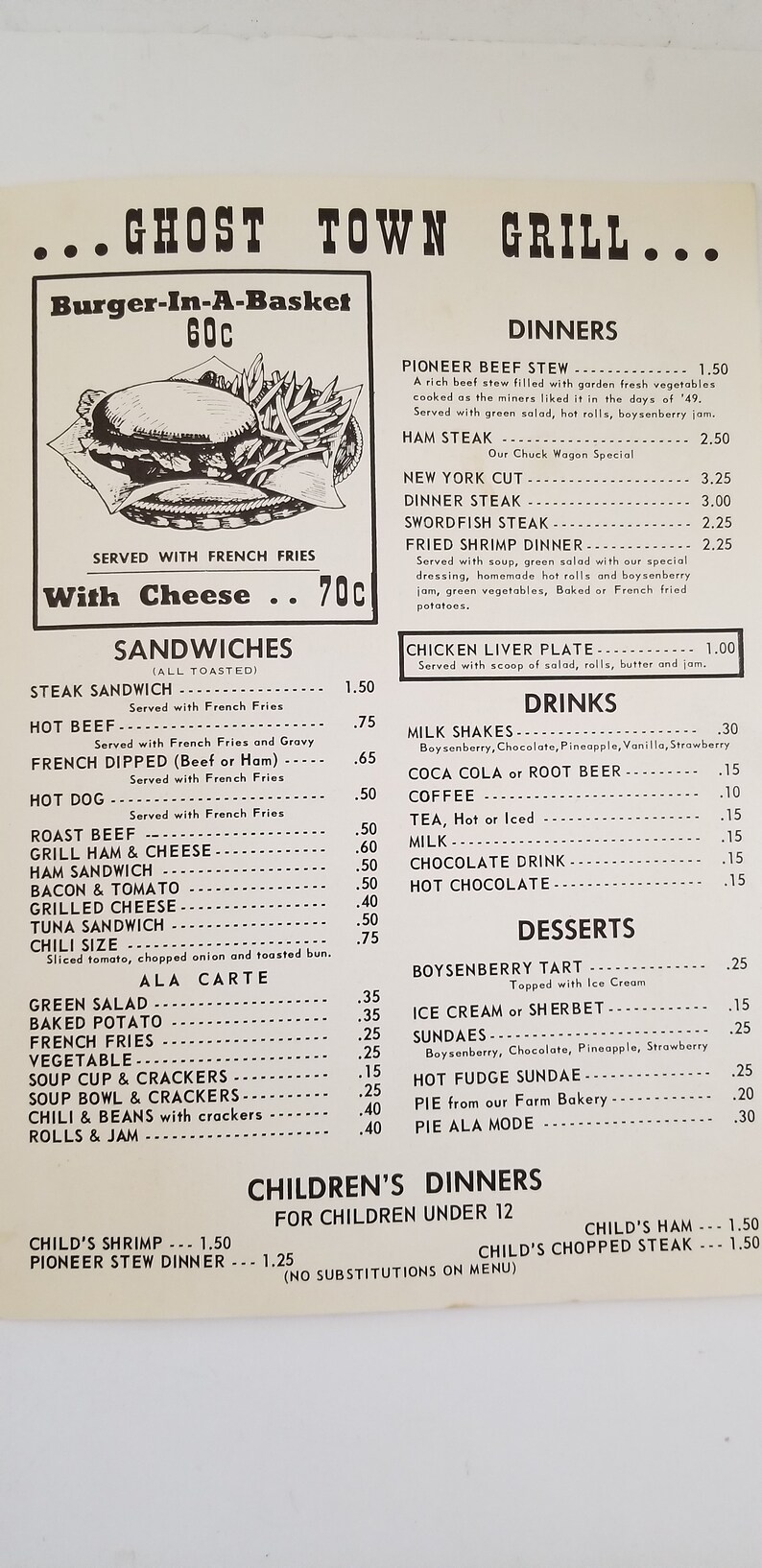 Vintage Circa 1960's Knott's Berry Farm Brochure/menu - Etsy