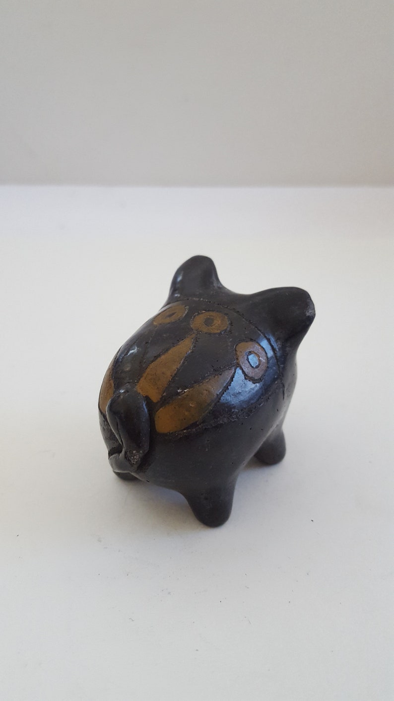 Vintage Circa 1970's Oaxaca Black Clay Fetish Pig, Small Size Not ...