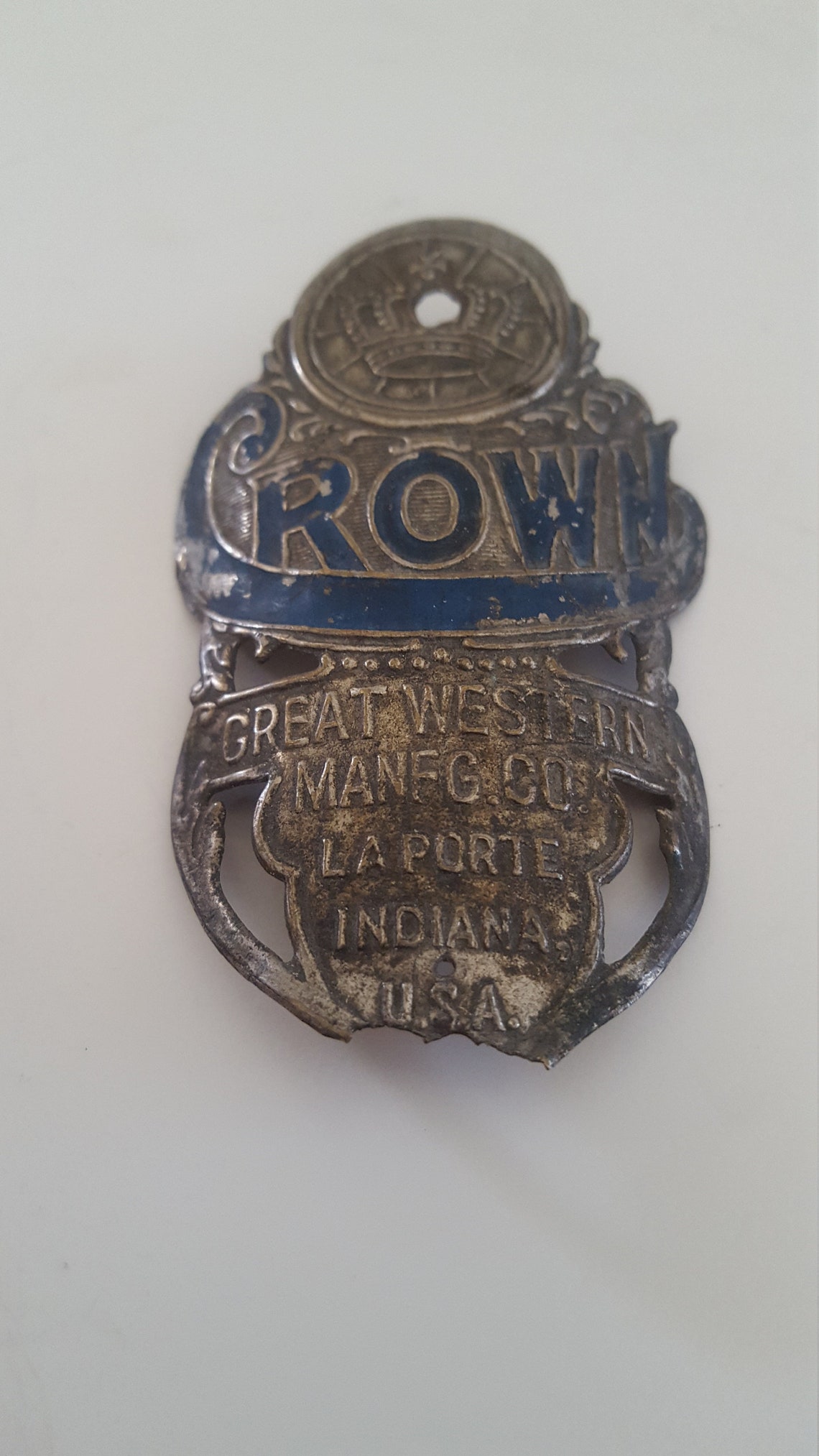Antique Crown Bicycle Head Badge by Great Western - Etsy