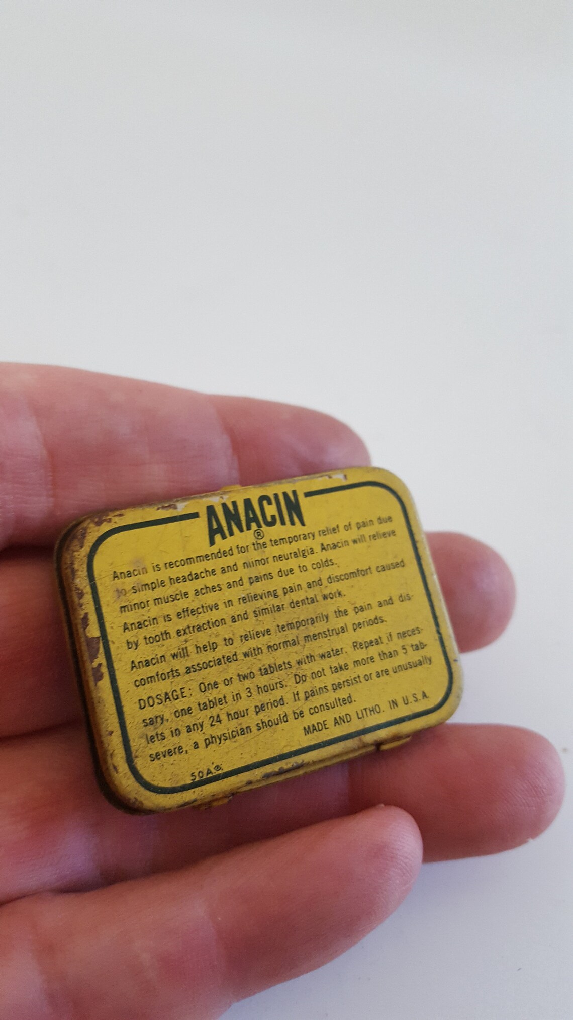 Vintage Early 1960's Anacin 12 Quantity Aspirin Tin Good - Etsy